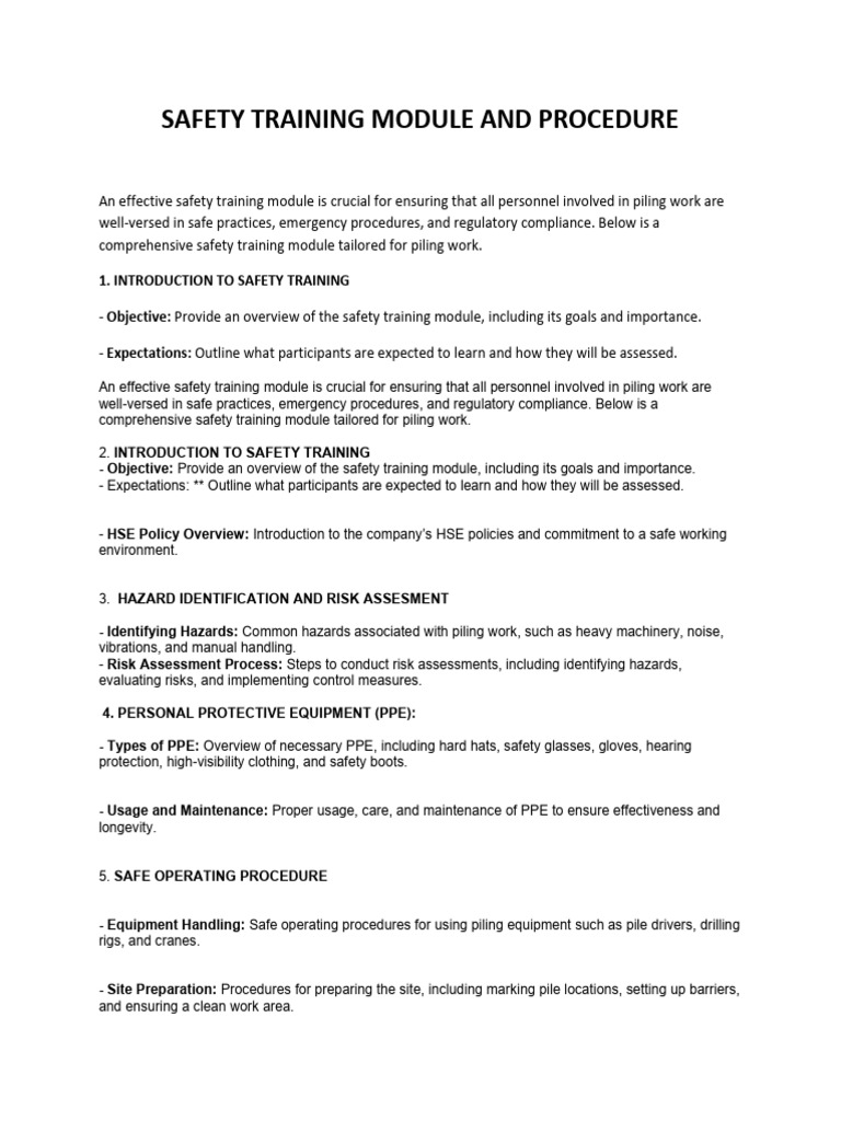 Piling Safety Training Module | PDF | Crane (Machine) | Personal Protective Equipment