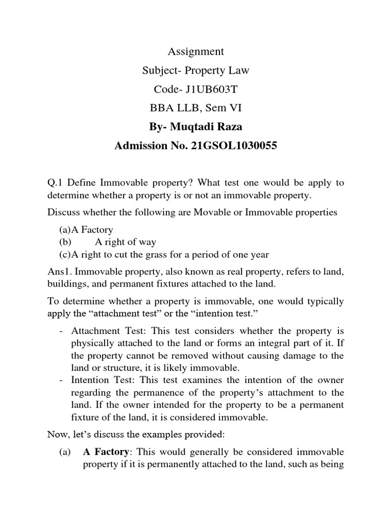 Assignment of Property Law | PDF | Mortgage Law | Liability (Financial ...