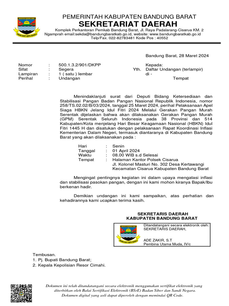 Undangan Rapat GPM Jelang Idul Fitri | PDF