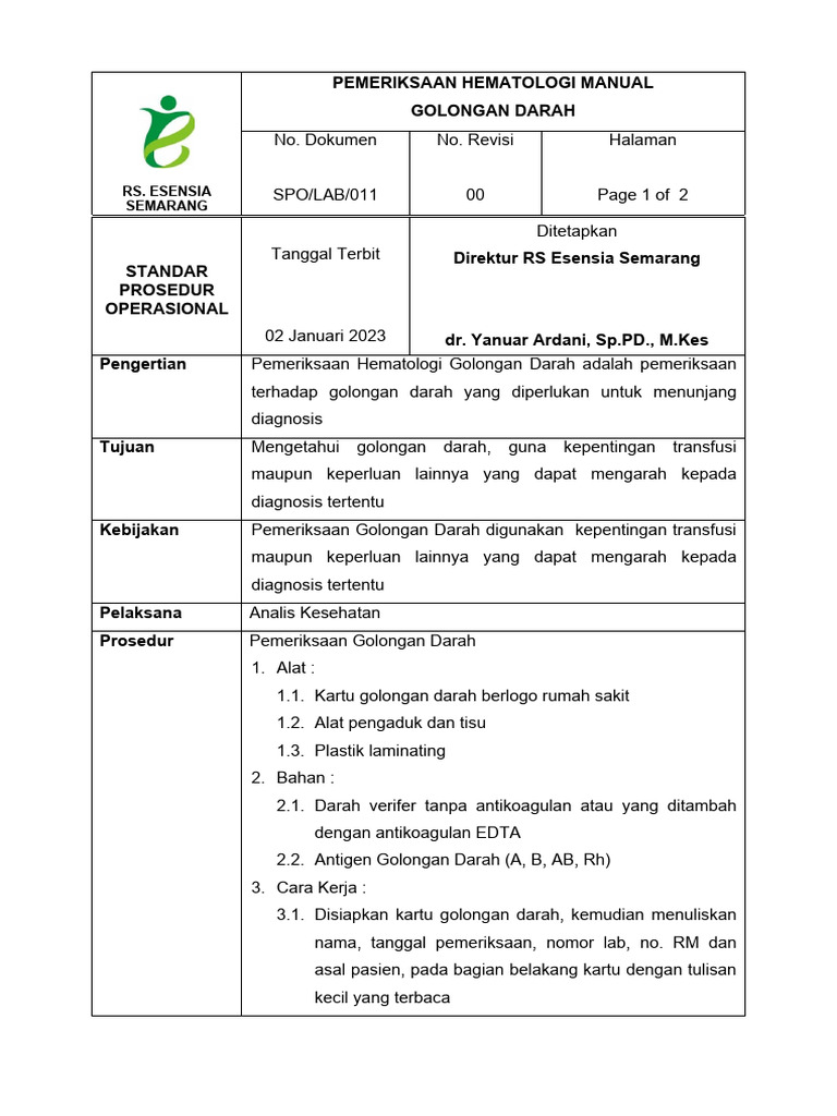 Lab 011 Pemeriksaan Hematologi Manual Pdf