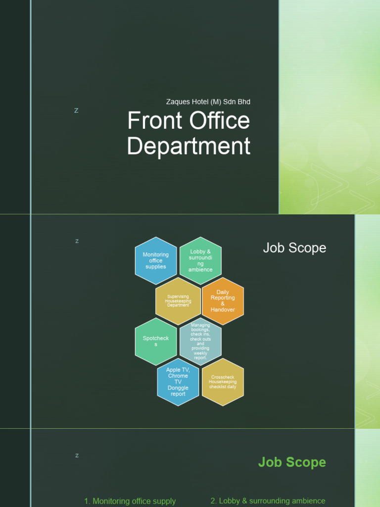 Front Office Department | PDF | Housekeeping