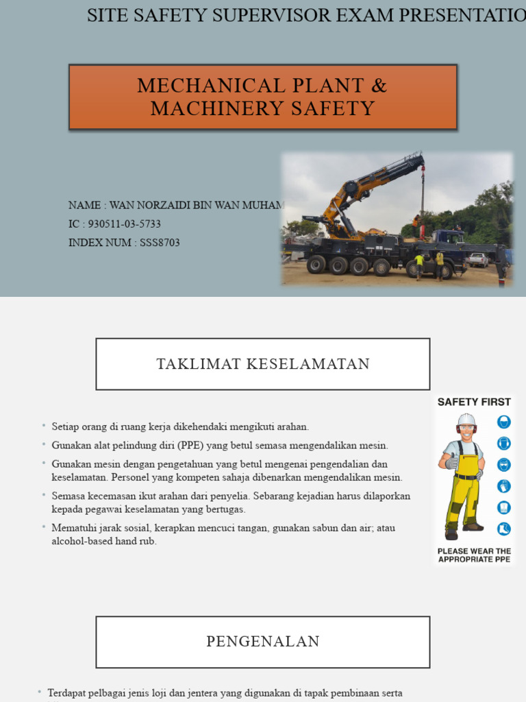 Mechanical Plant Machinery Safety | PDF