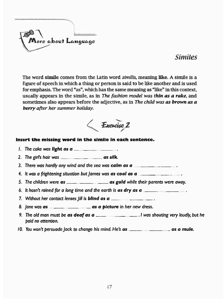 Exercise - Similes | PDF