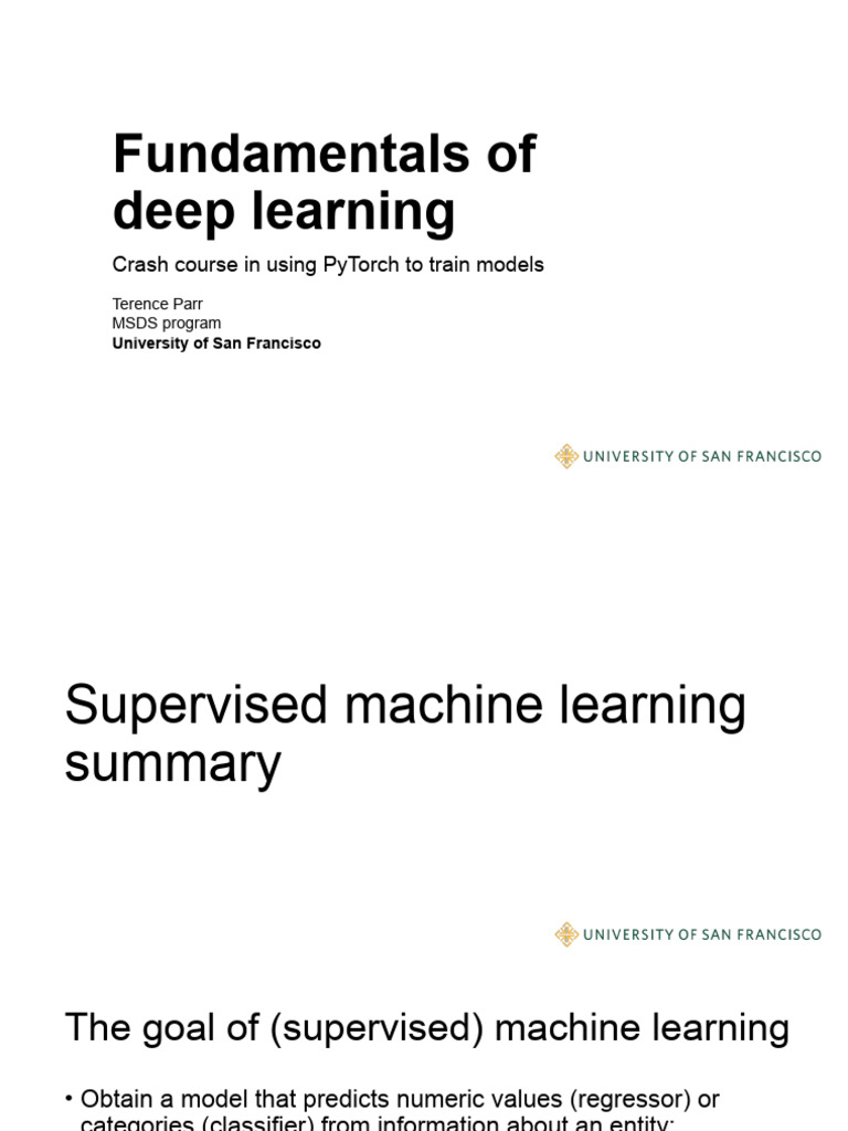 crashcourse_dL_pytorch_parr | PDF | Mean Squared Error | Statistical Classification