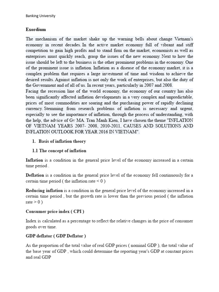 INFLATION.docx | PDF | Inflation | Monetary Policy