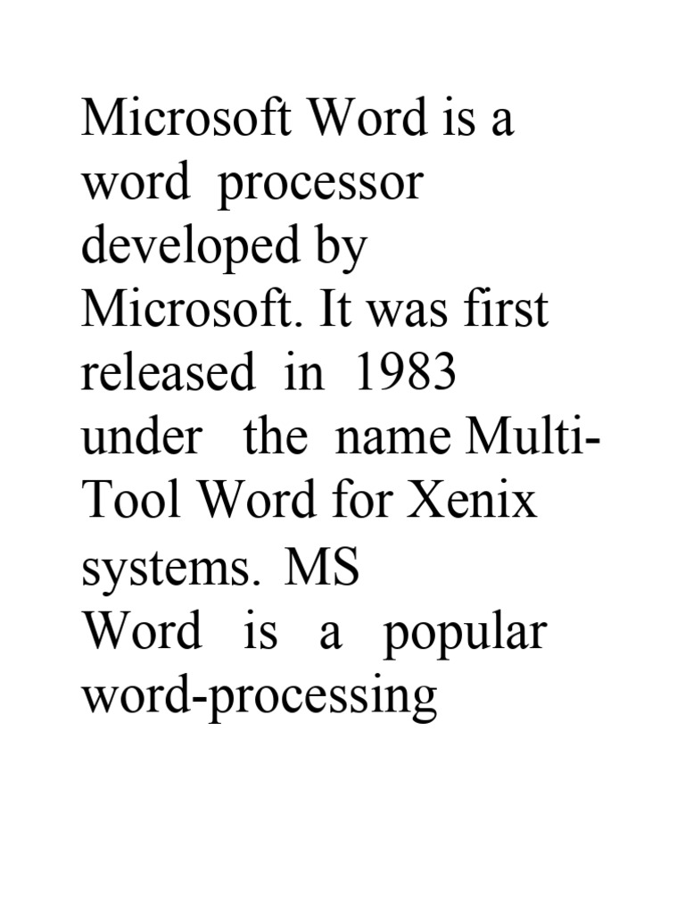 Microsoft Word Is A Word Processor Developed by Microsoft | PDF ...