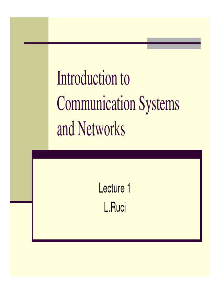Introduction Lecture 1 Pdf Telecommunications Modem