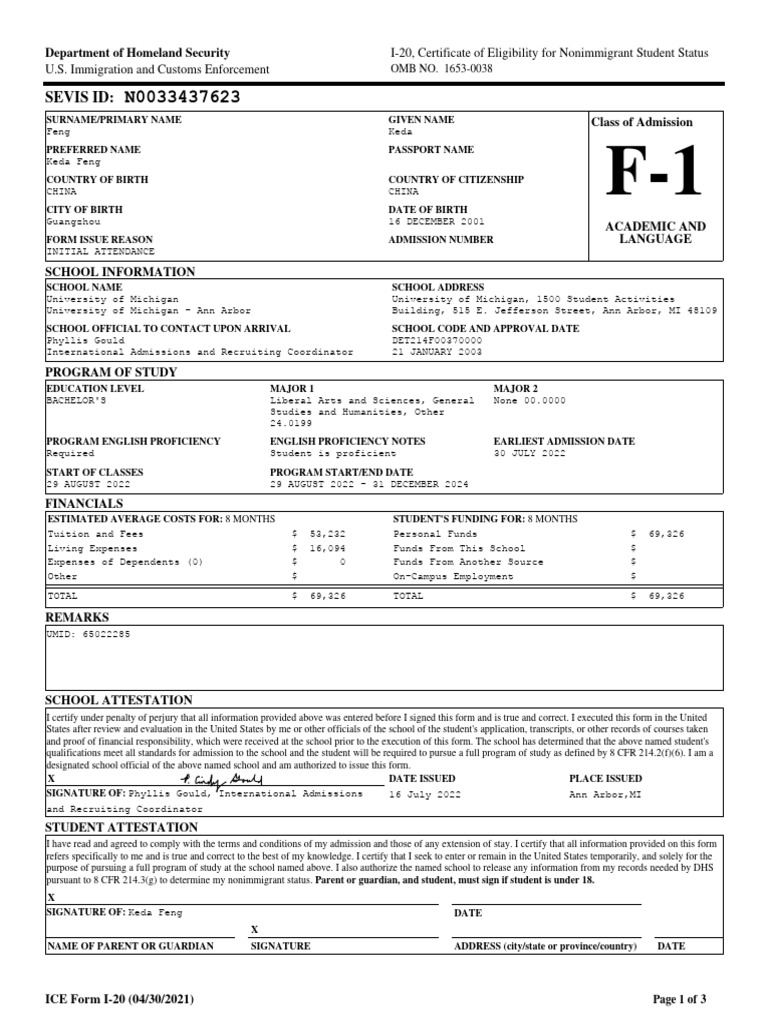 I-20 | PDF | Travel Visa | Cultural Globalization