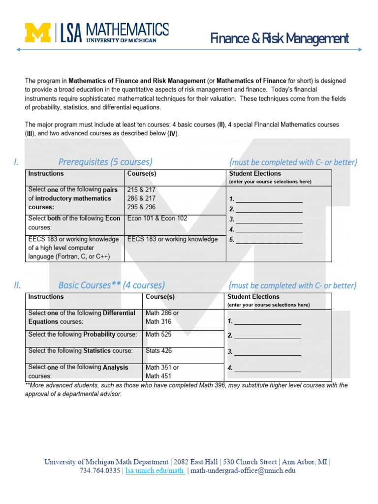 Finance&Risk Math | PDF | Mathematics | Mathematical Finance