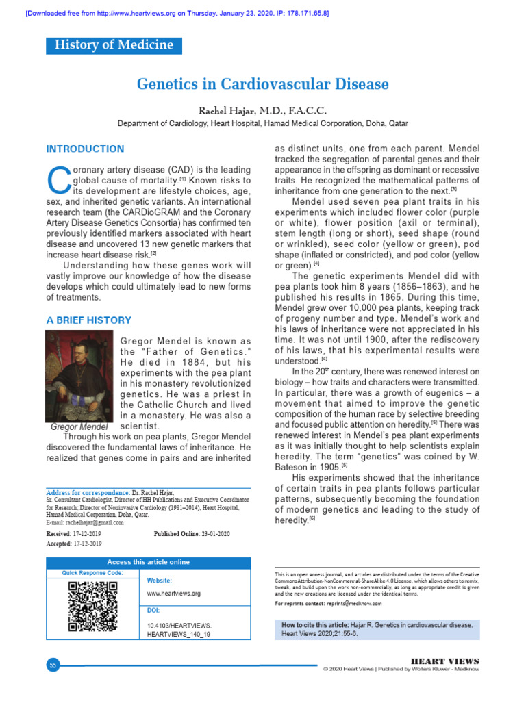 Genetics and Cardiovascular Disease Risk | PDF | Cardiovascular ...