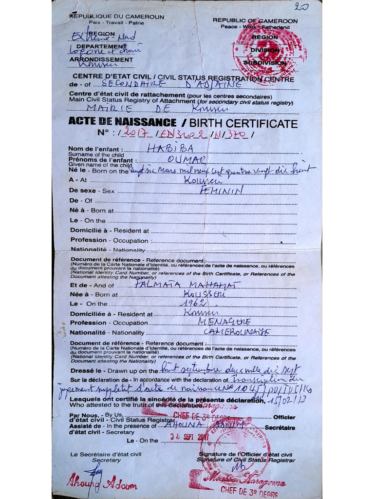 Acte de Naissance | PDF