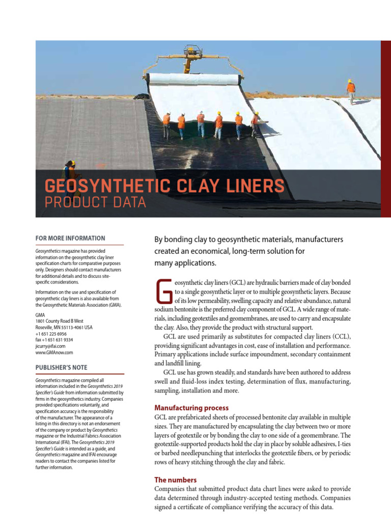 01 - GeosyntheticClayLiners - 2019 | PDF | Materials | Building Materials
