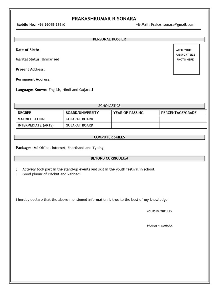 Resume For Students | PDF