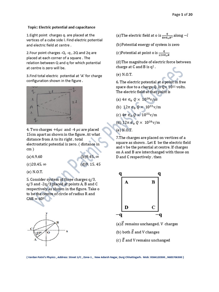Electric Potential and Capacitance | PDF | Sphere | Electric Field