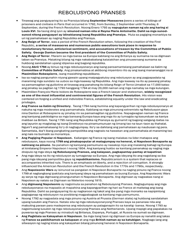 Rebolusyong Pranses | PDF