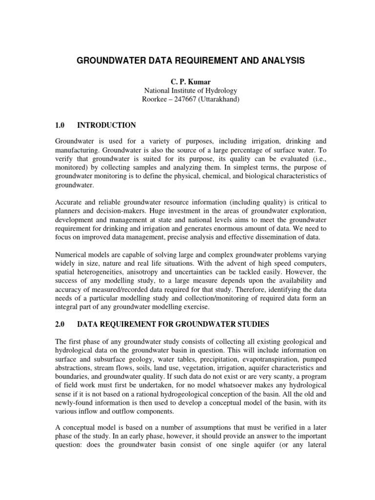 CPK GW Data Analysis | PDF | Groundwater | Aquifer
