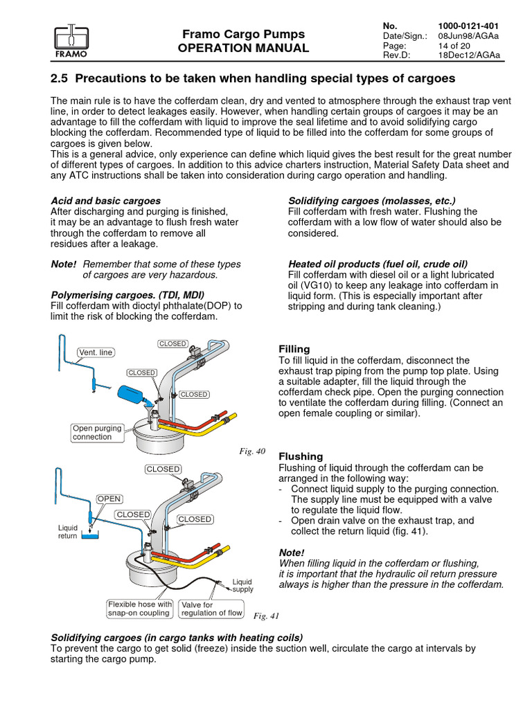 Framo Cargo Pumps Operation Guide | PDF | Pump | Valve