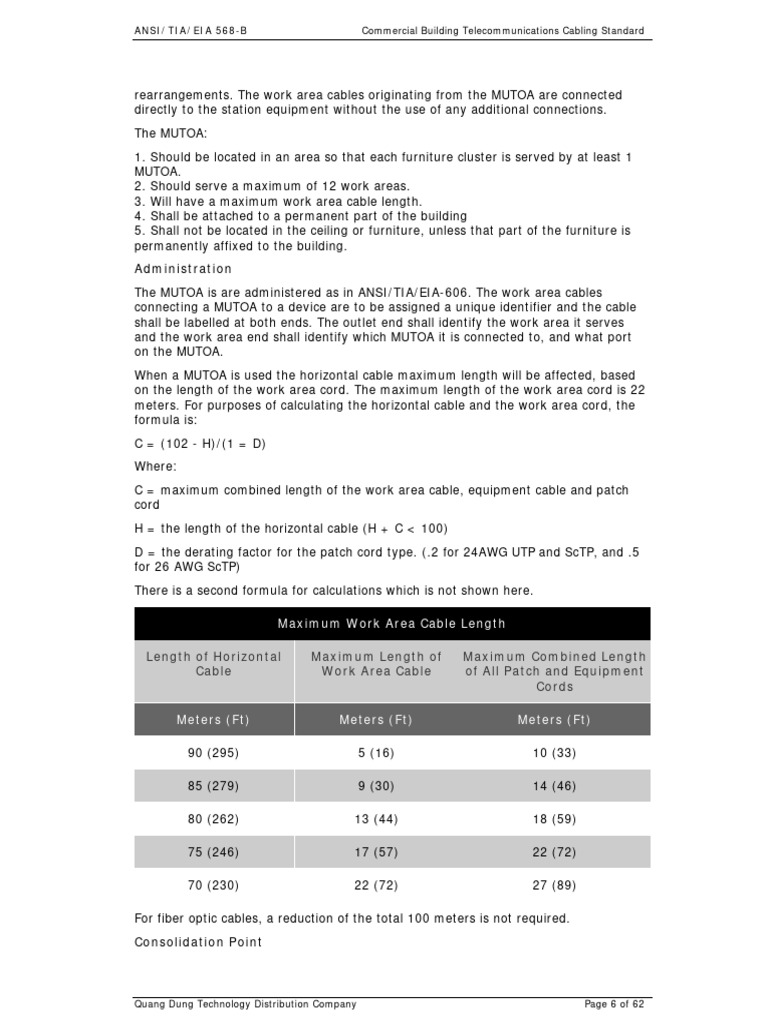 Cabling Standard - ANSI-TIA-EIA 568 B - Commercial Building ...