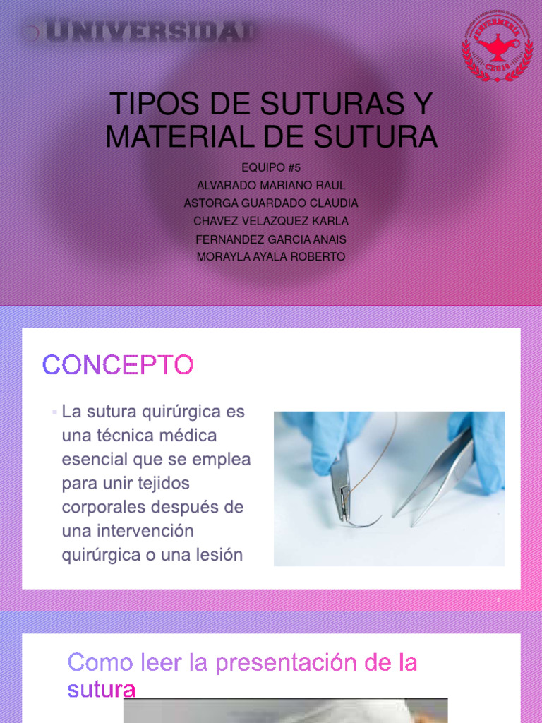 TIPOS DE SUTURAS Y MATERIAL DE SUTURA | PDF