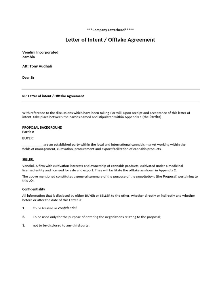 Offtake Agreement Template | PDF | Procurement | Private Law