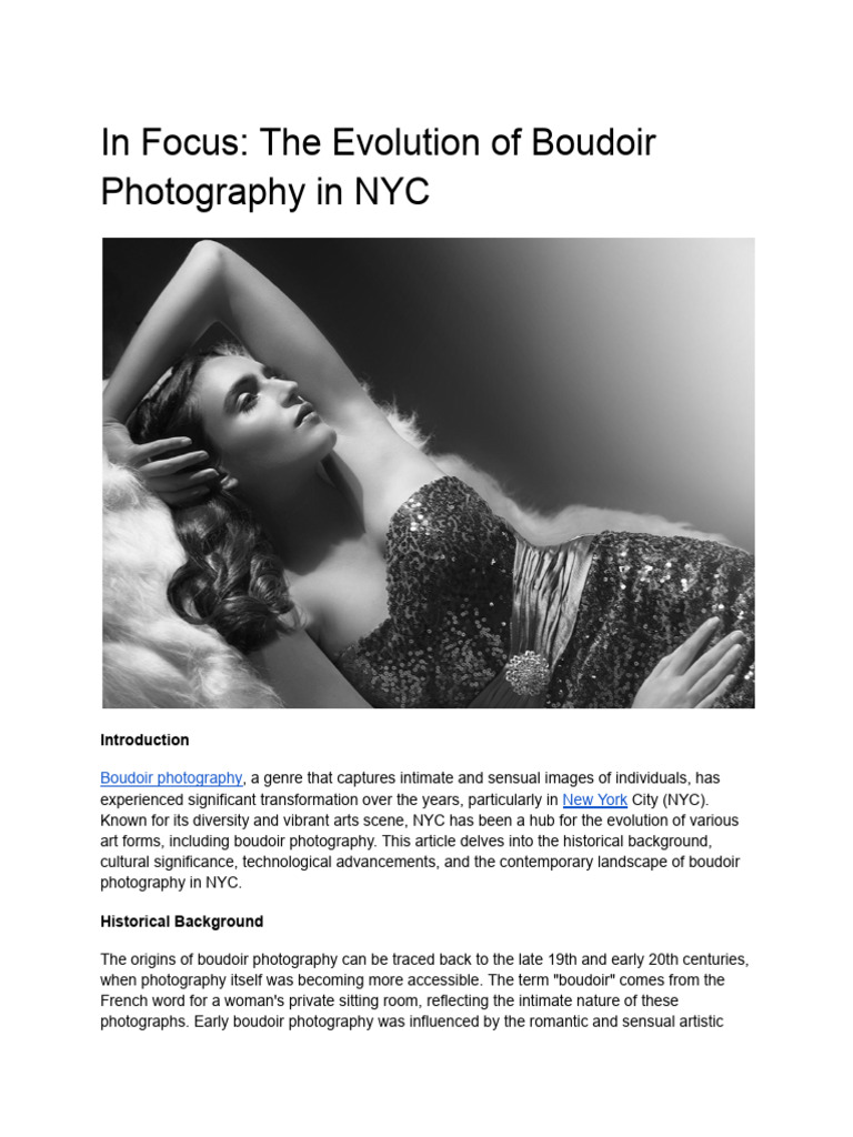 In Focus_ the Evolution of Boudoir Photography in NYC | PDF | Digital Photography | Body Image