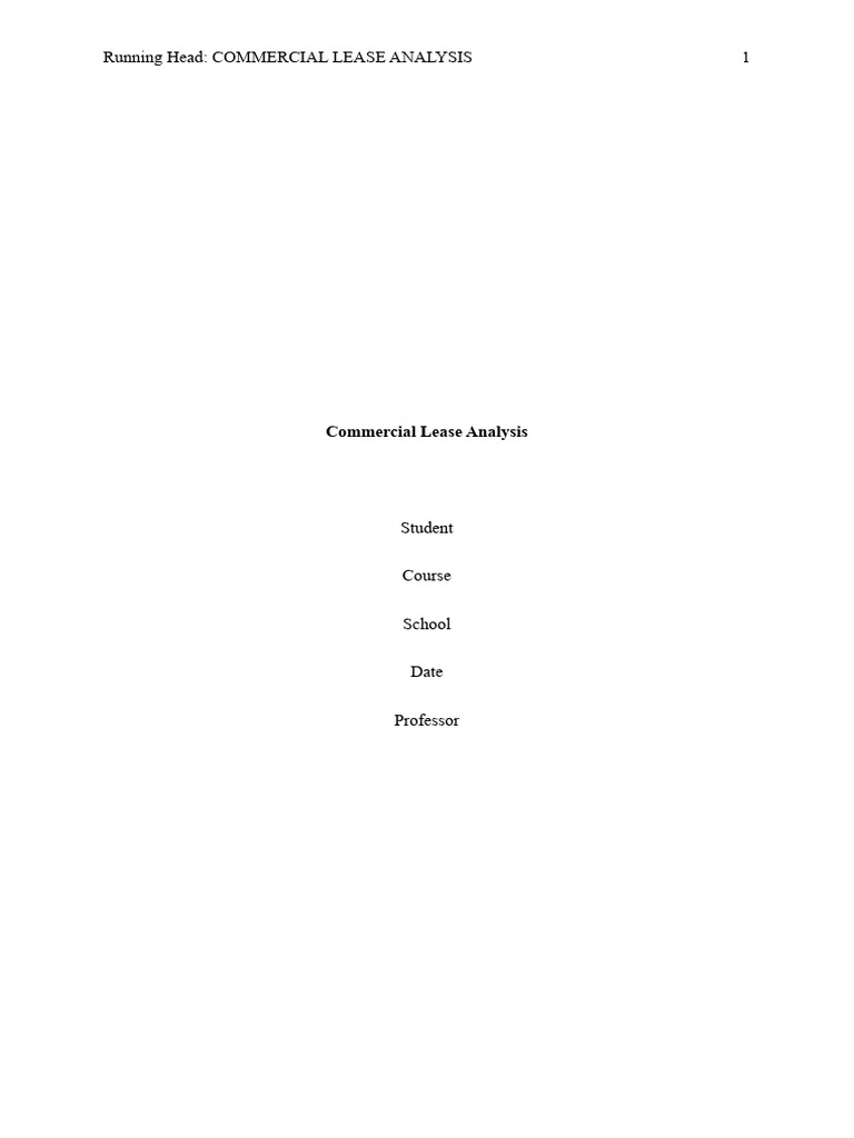 Commercial Lease Analysis FD | PDF | Lease | Leasehold Estate