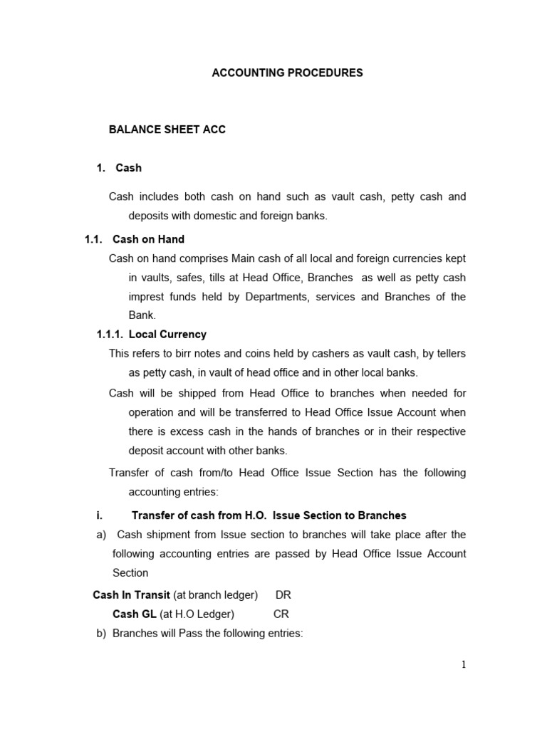 Accounting Procedures for Cash Management | PDF | Debits And Credits ...