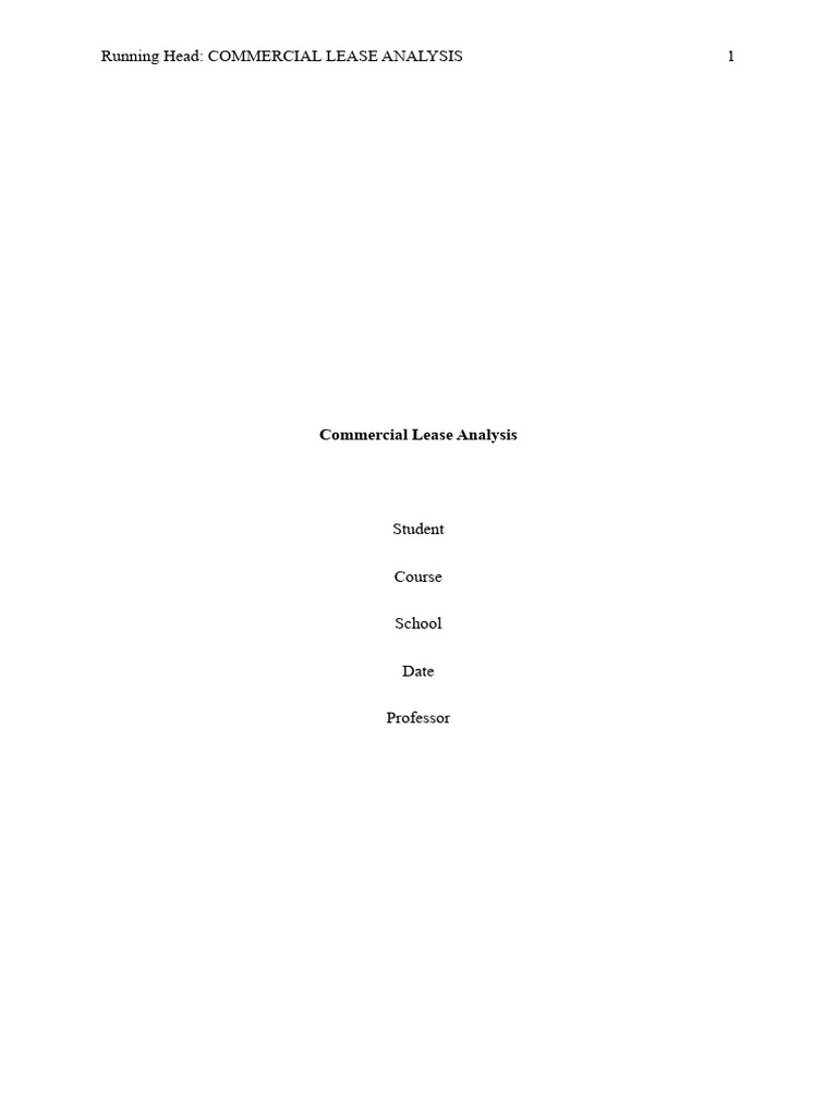 Commercial Lease Analysis FD - Edited | PDF | Lease | Leasehold Estate