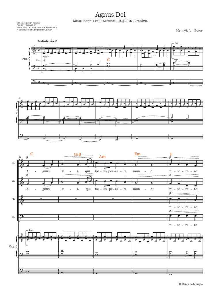 Agnus Dei - Henryk Jan Botor 2 | PDF
