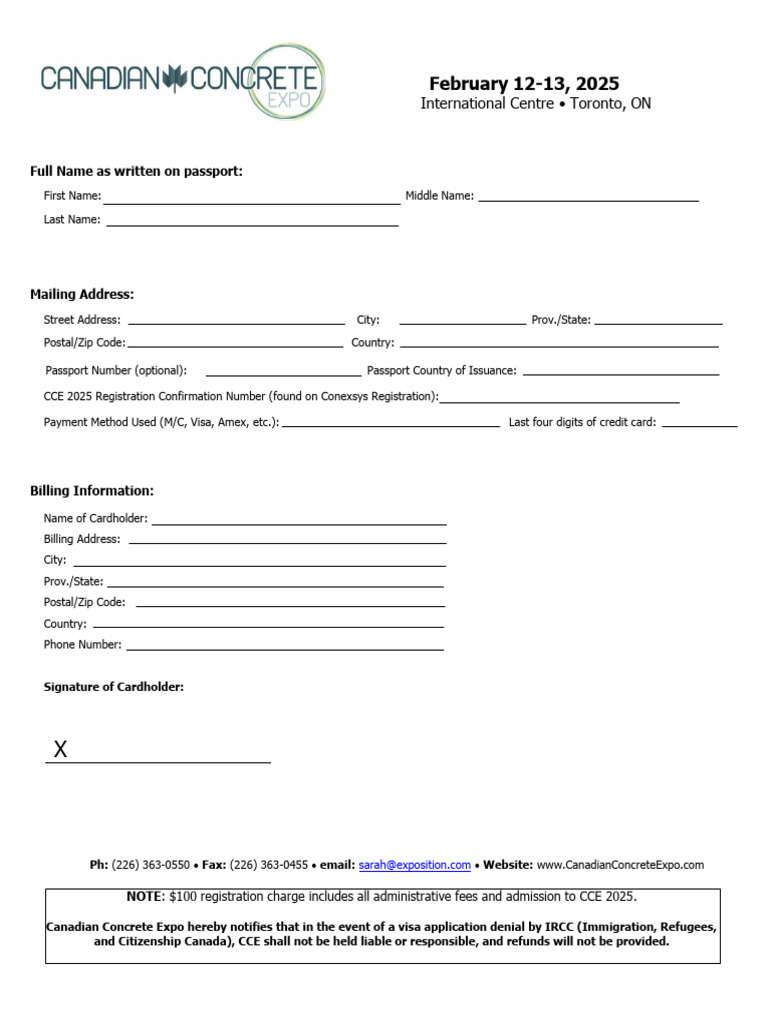 CCE 2025 Registration Details | PDF