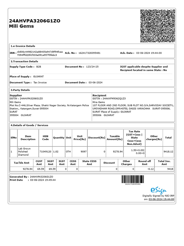 E Invoice 123 | PDF | Invoice | Economies