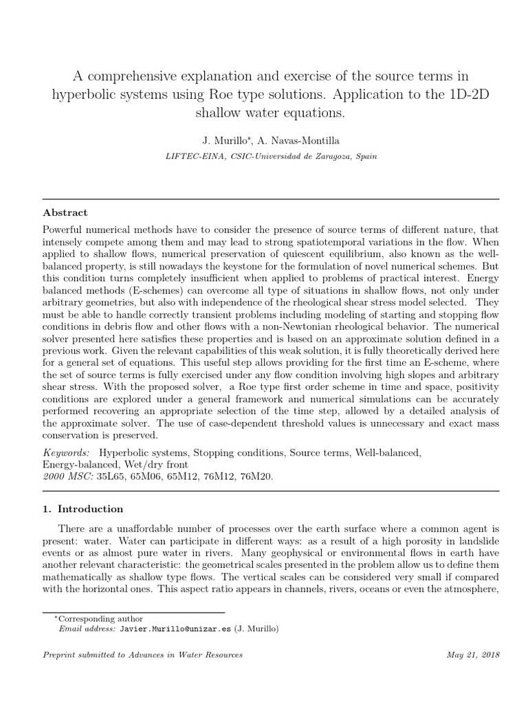 A Comprehensive Explanation and Exercise of The Source Terms in ... A Comprehensive Explanation and Exercise of The Source Terms in ...