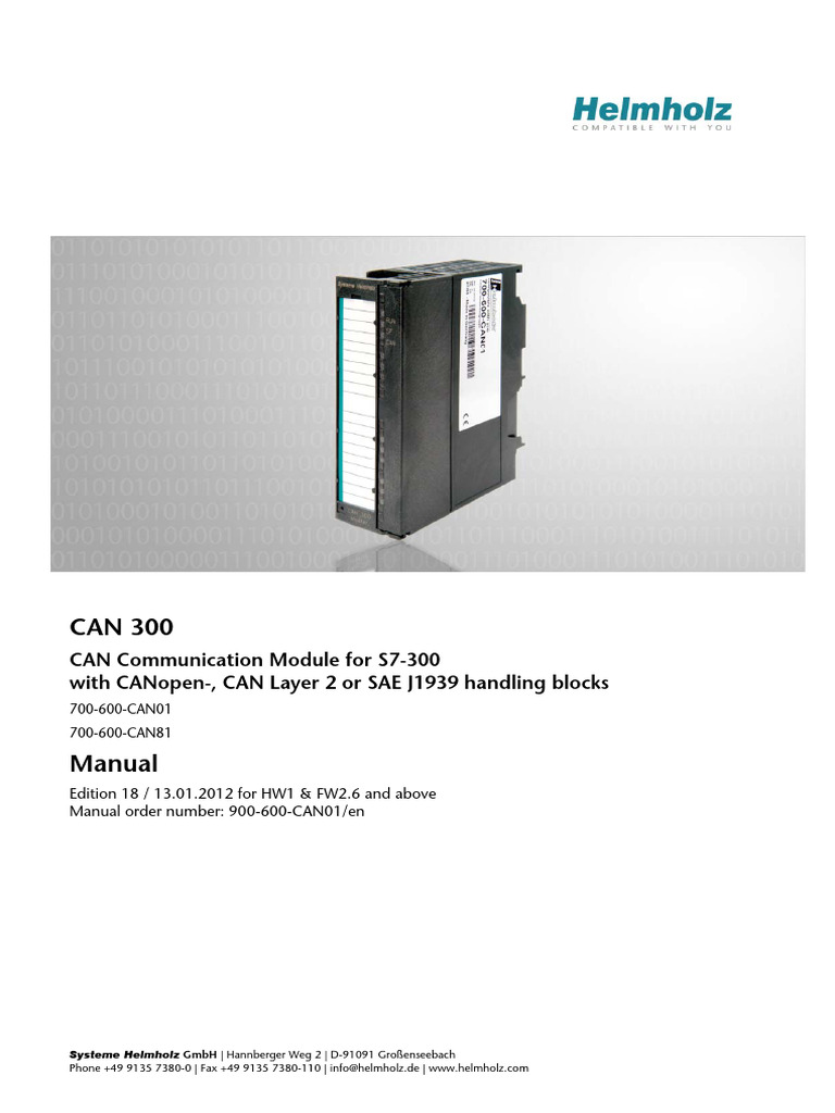 Manual-600-CAN01 CAN300 Old | PDF | Computing | Computer Engineering