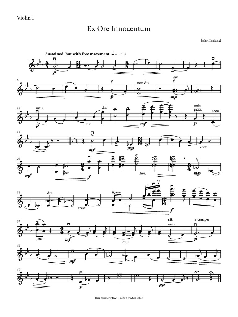 02 - Ex Ore Innocentum - Violin I | PDF