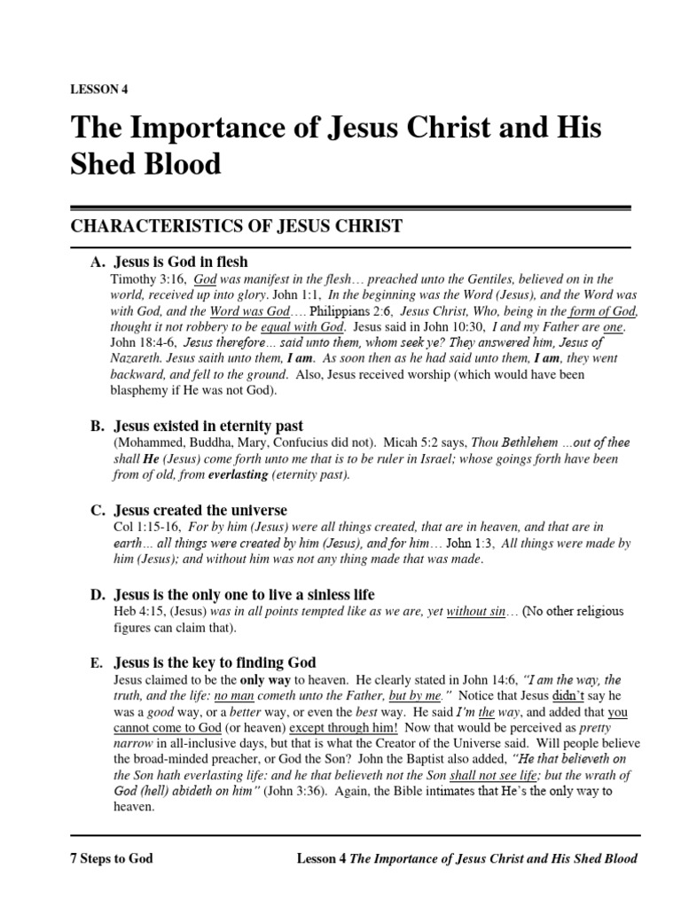 Lesson 7 and 8 Importance of Jesus Christ | PDF | Jesus | Lamb Of God