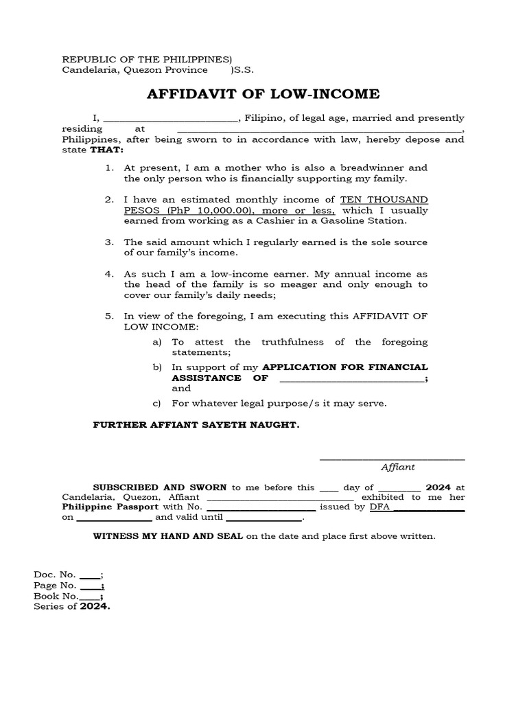 Affidavit of Low-Income | PDF