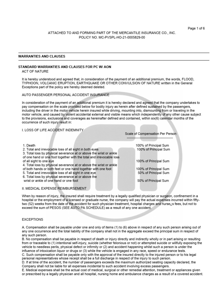 W&C TFSPH Leased To Terso Baculad Bandoquillo | PDF | Insurance ...