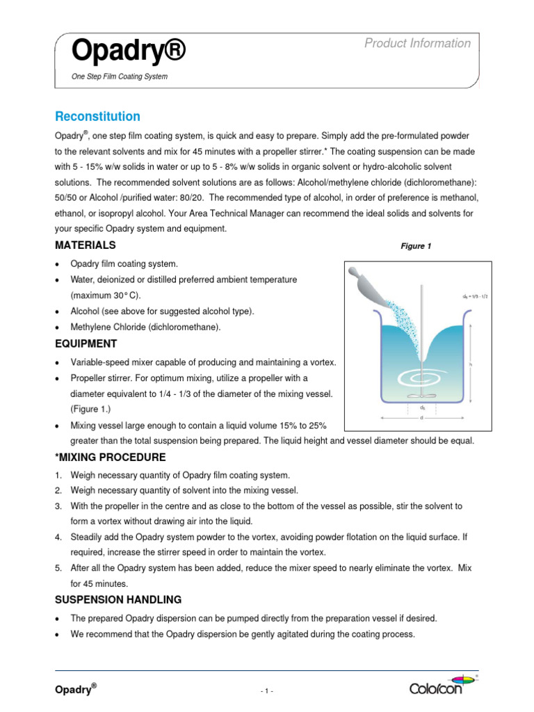 Pi Opadry Recon | PDF | Ethanol | Solvent