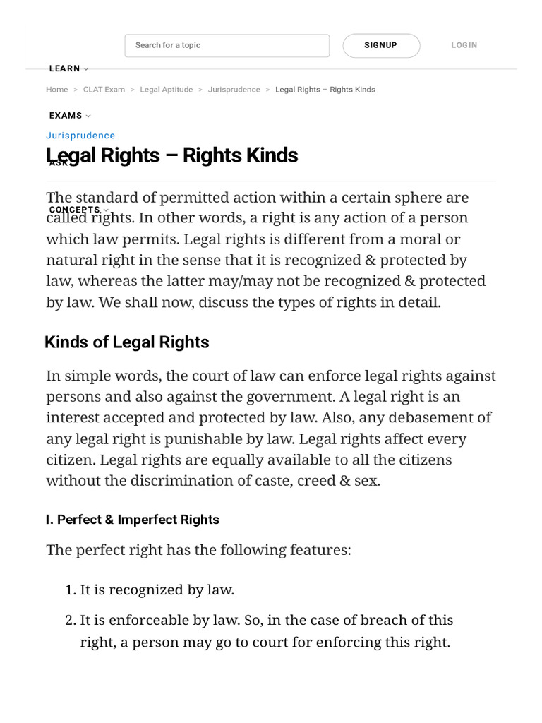 Types of Rights - Legal Rights, Meaning, Different Kinds of Rights ...