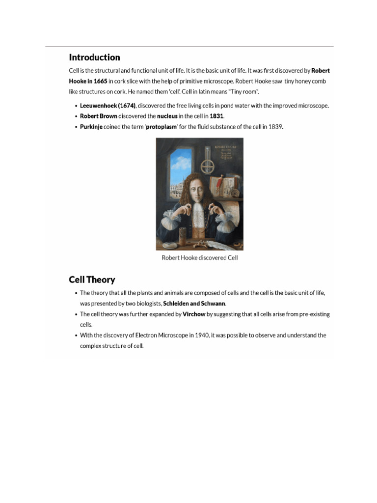 Cells Class 9 | PDF