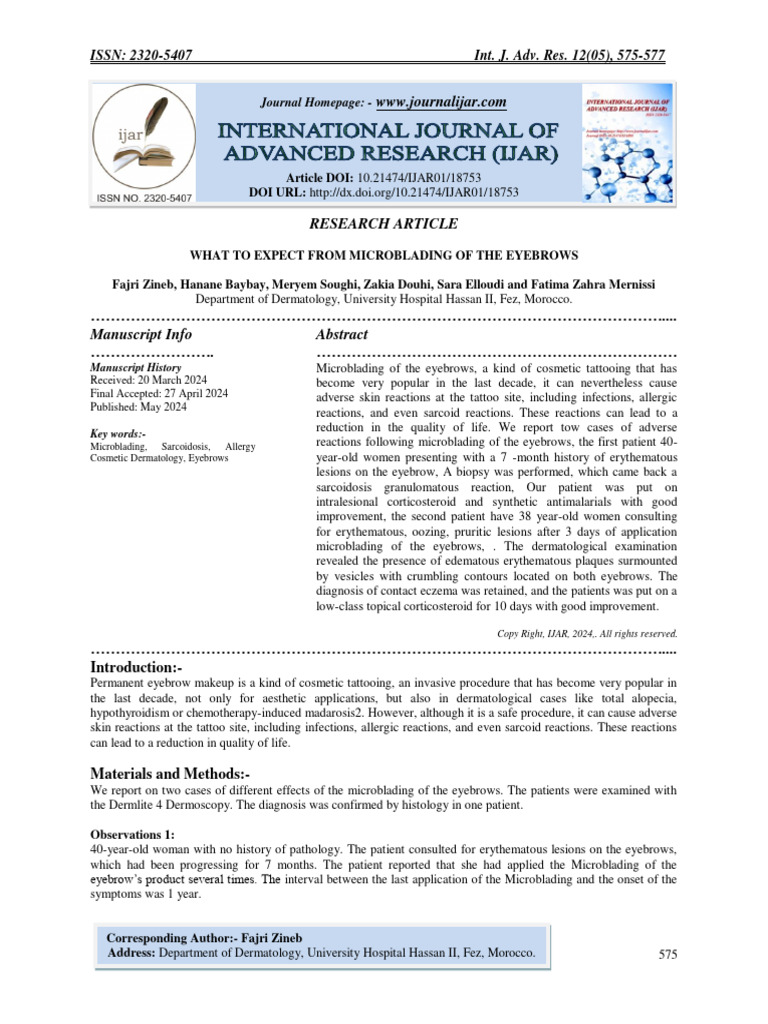 What To Expect From Microblading of The Eyebrows | PDF | Allergy | Tattoo