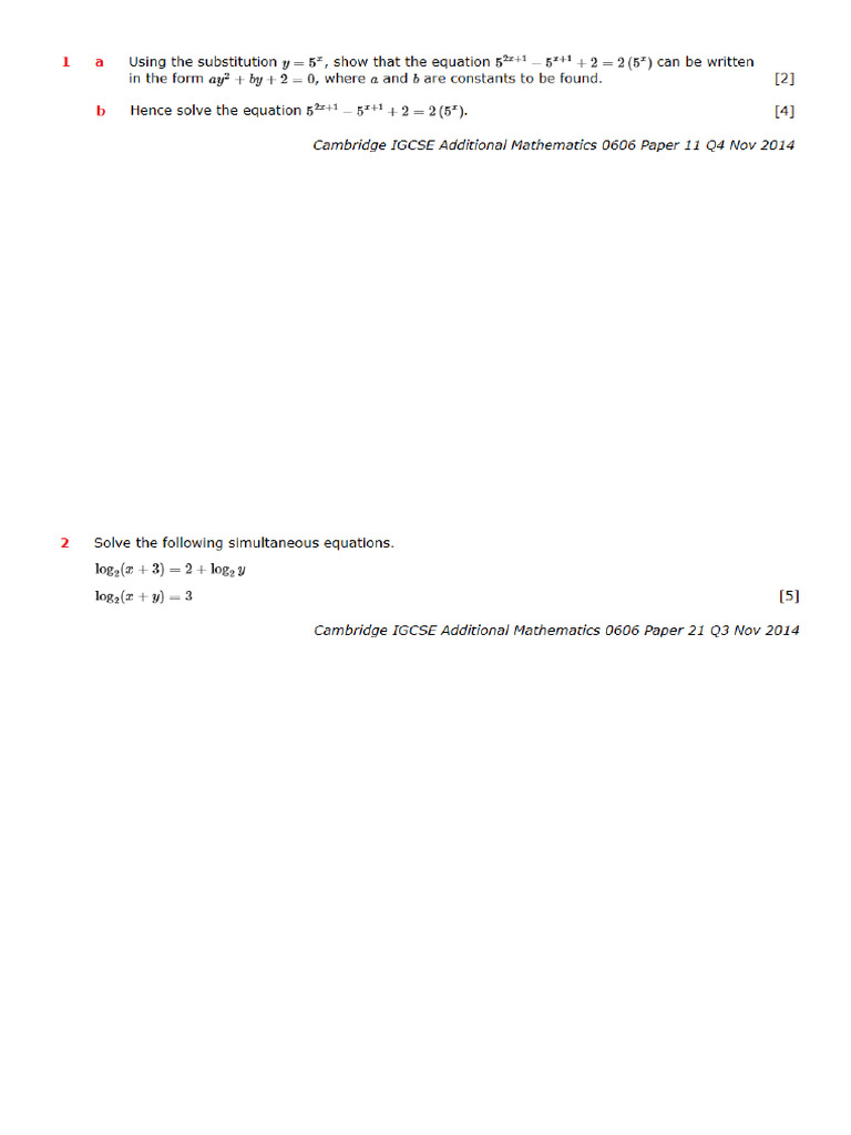 Logarithm IGCSE (End of Chap) | PDF