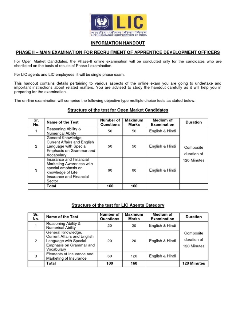 LIC (ADO) Phase II IH Eng 2023 | PDF | Insurance | Life Insurance