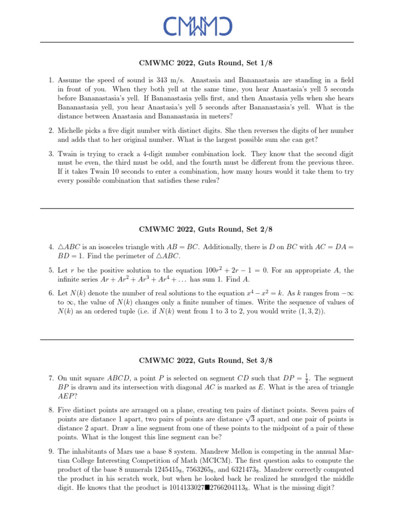 Guts Test | PDF | Numbers | Integer