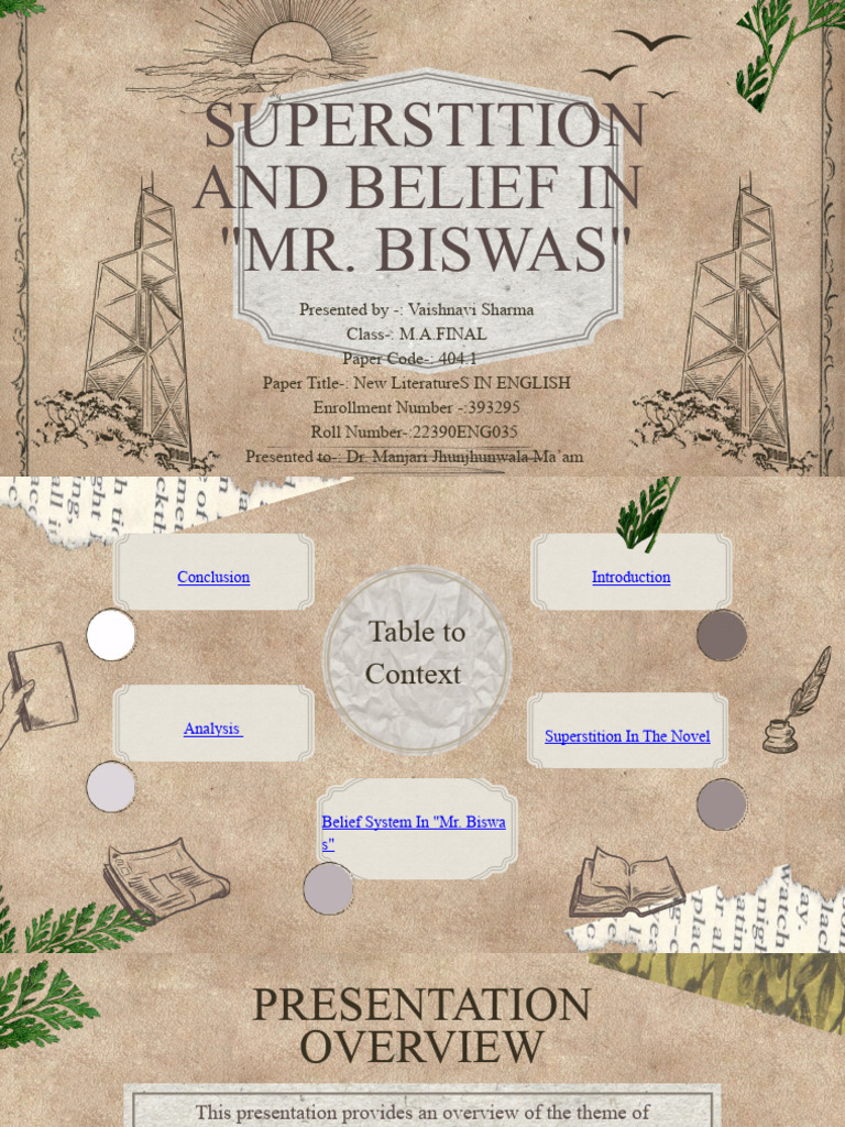 Superstition and Belief in Mr. Biswas | PDF | Superstitions | Narrative