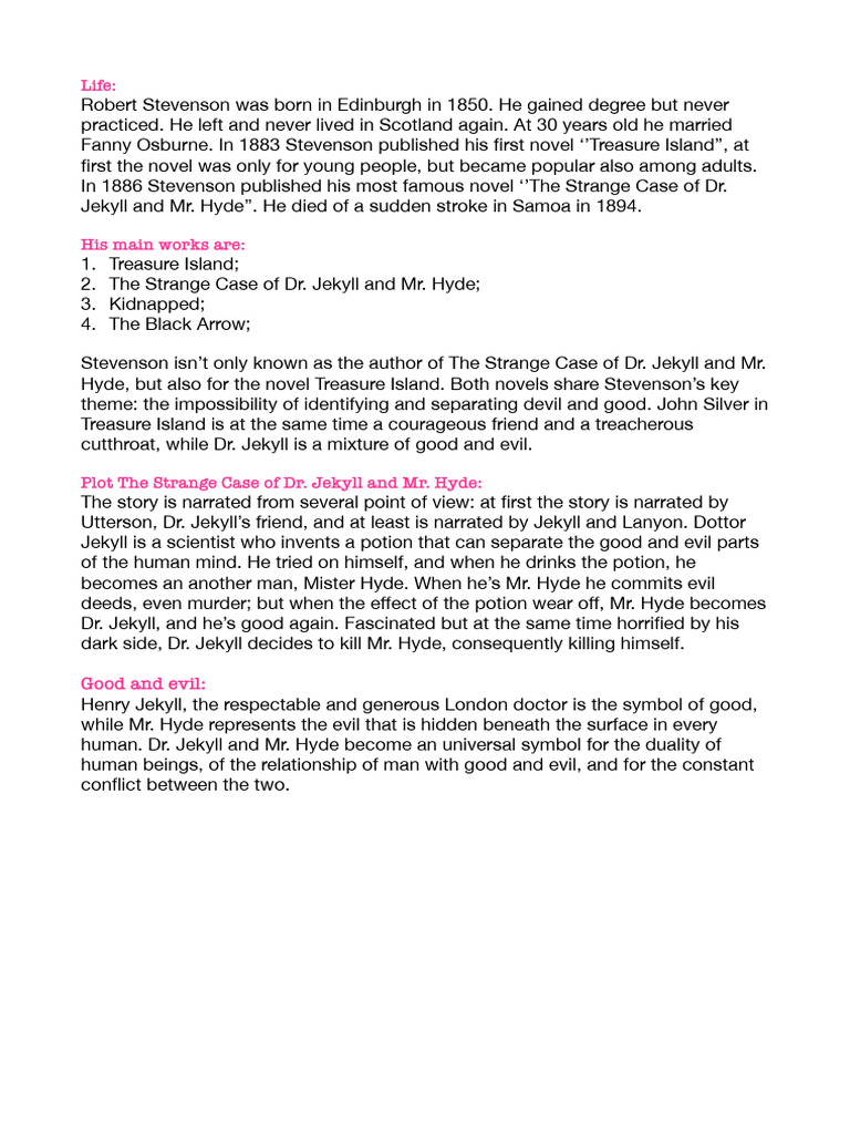 Stevenson | PDF | Strange Case Of Dr Jekyll And Mr Hyde | Dr. Jekyll And Mr. Hyde (Character)