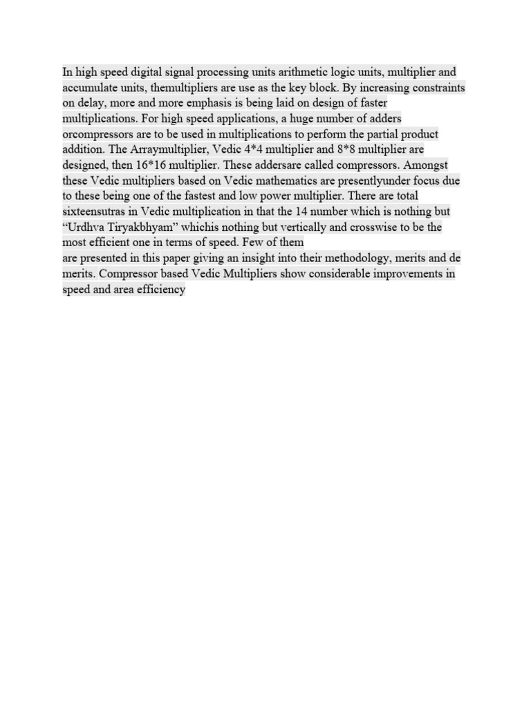 Vedic Multipliers for High-Speed DSP | PDF | Business