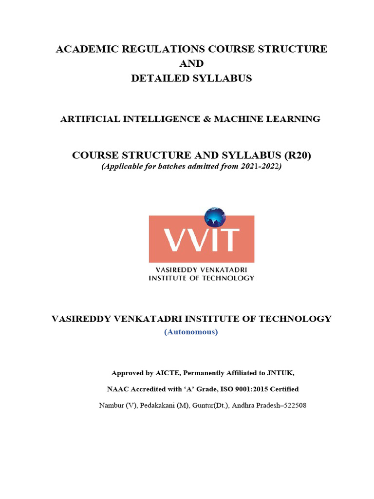 r20 Aim Final Syllabus 6.0 | PDF | Engineering | Computer Science