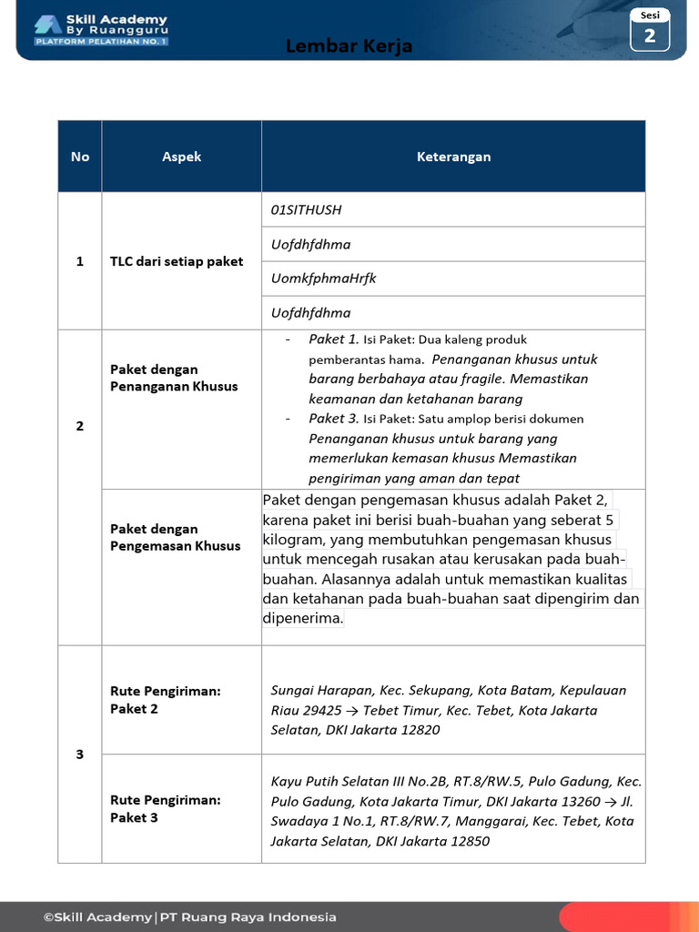 TPM 1 Menentukan Kode Resi, Jenis, dan Rute | PDF