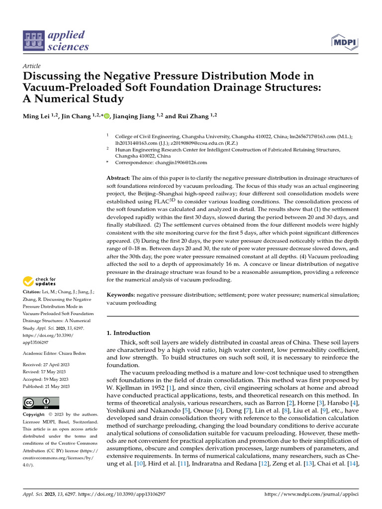Discussing The Negative Pressure Distribution Mode | PDF | Soil ...